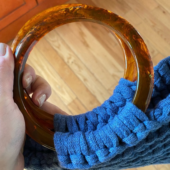 Bags | Binge Knitting Handcrocheted Tote Bag Royal Blue | Poshmark